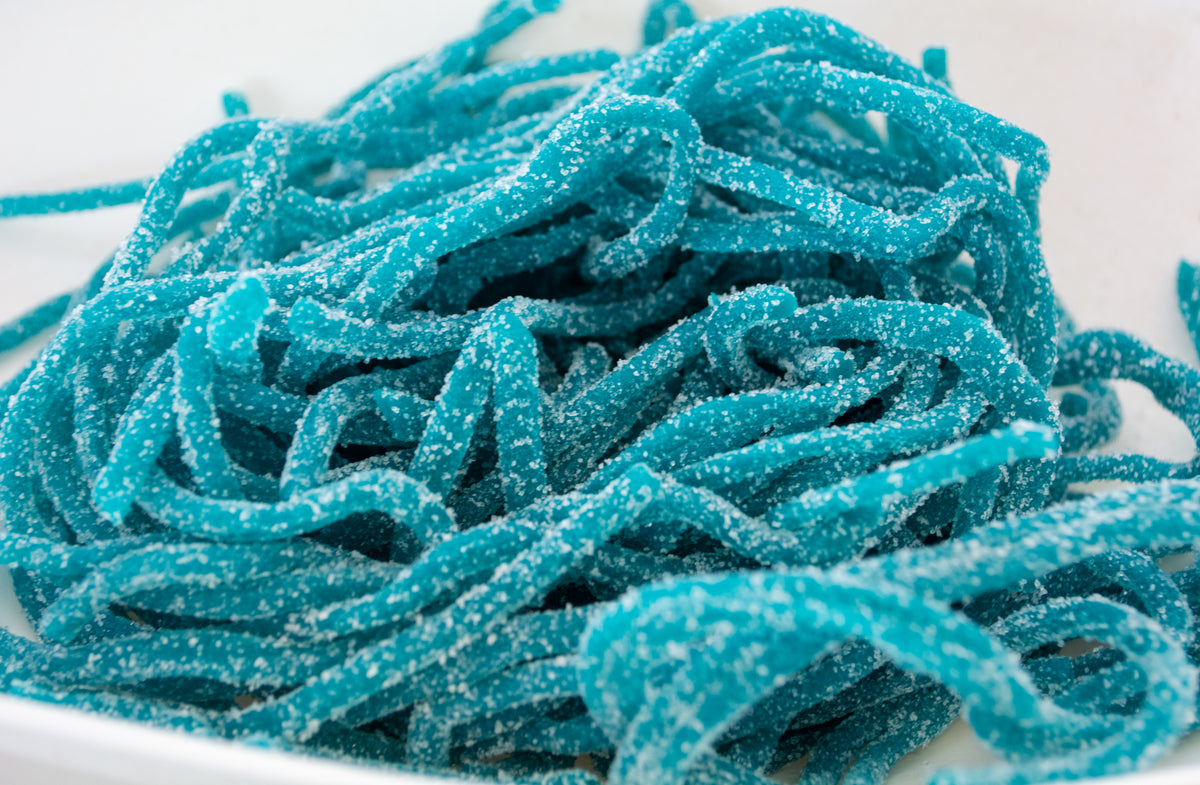Sour Blue Raspberry Laces – KANDY KORNER